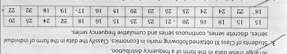 students of class xi obtained following marks in economics classify the ...
