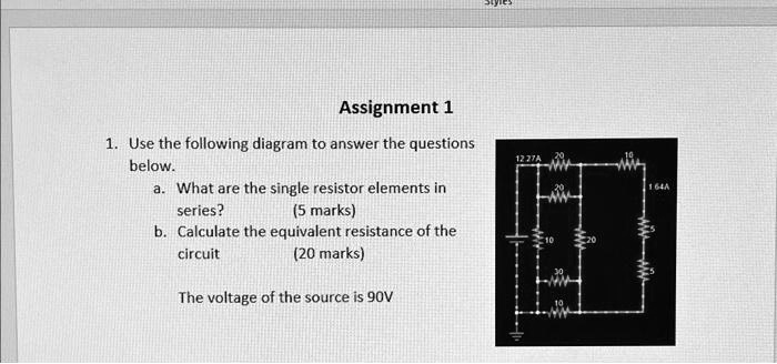 Assignment 1 1. Use the following diagram to answer the questions below ...