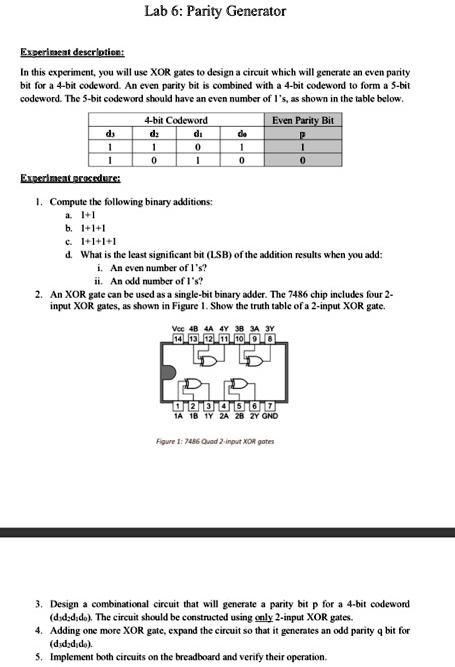 Lab 6: Parity Generator Experiment description: In this experiment, you ...