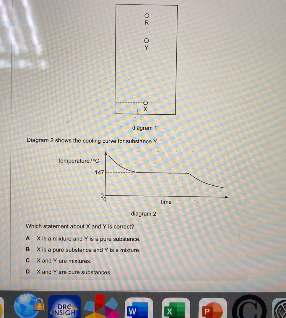 diagram 1 Diagram 2 shows the cooling curve for substance Y. diagram 2 ...