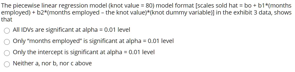 The piecewise linear regression model knot value 80 model...