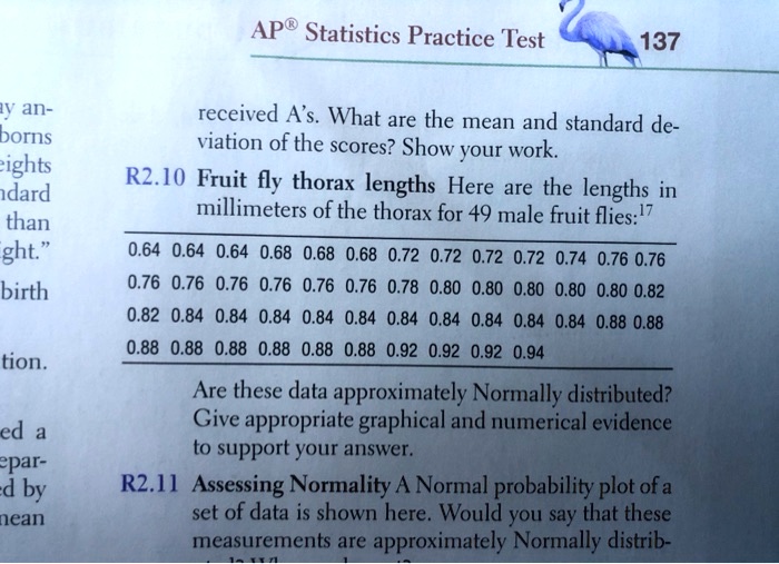 SOLVED: APQ Statistics Practice Test 137 Ian- borns ights dard than ght ...