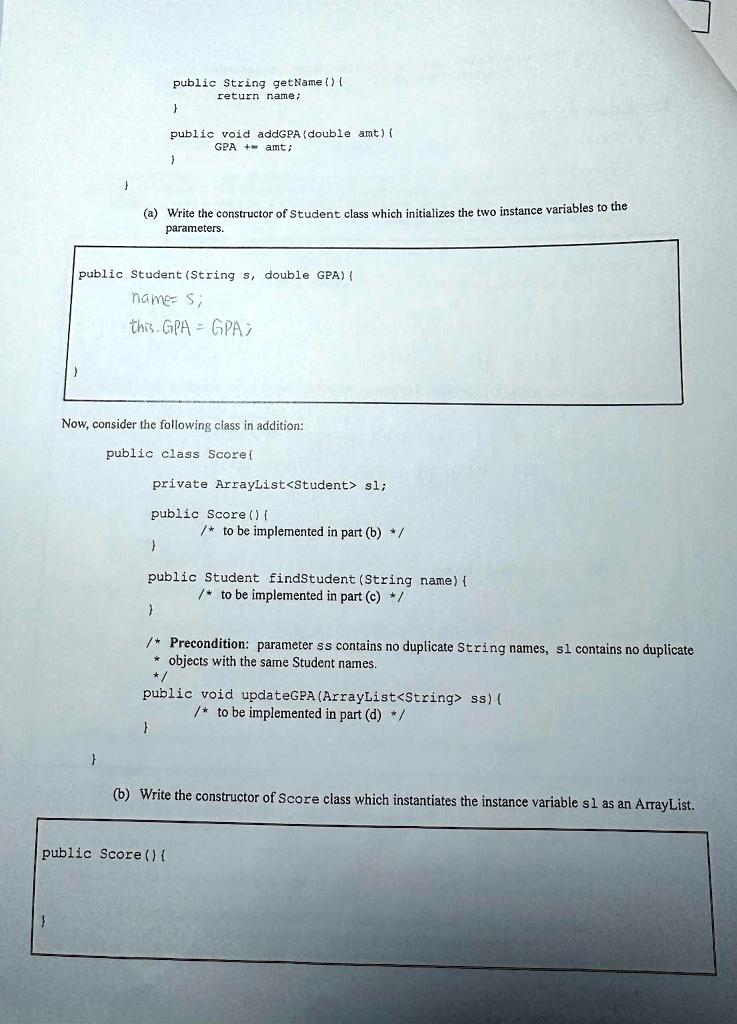 Public String Getname Return Name Public Void Addgpa Double Amt Gpa Amt A Write The