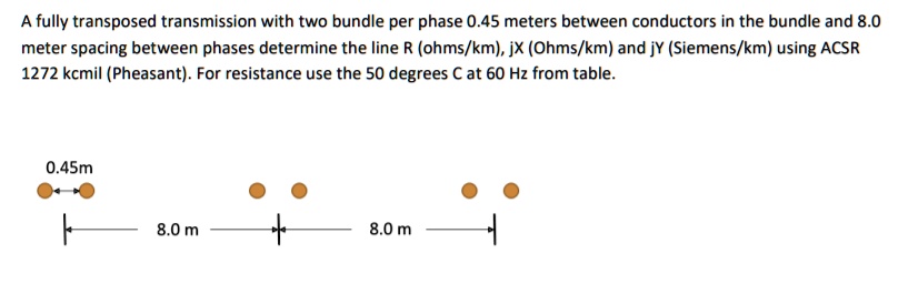 SOLVED: A fully transposed transmission with two bundle per phase 0.45 ...