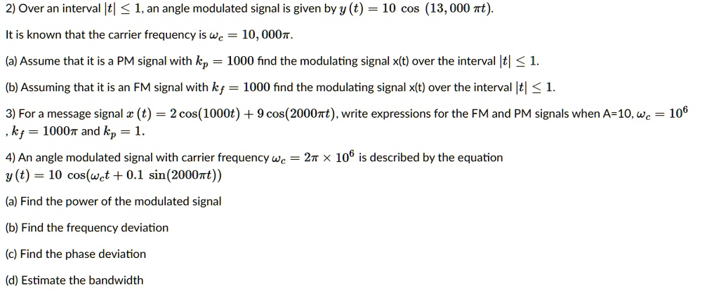 2 over an interval tl 1an angle modulated signal is given by y t 10 cos ...