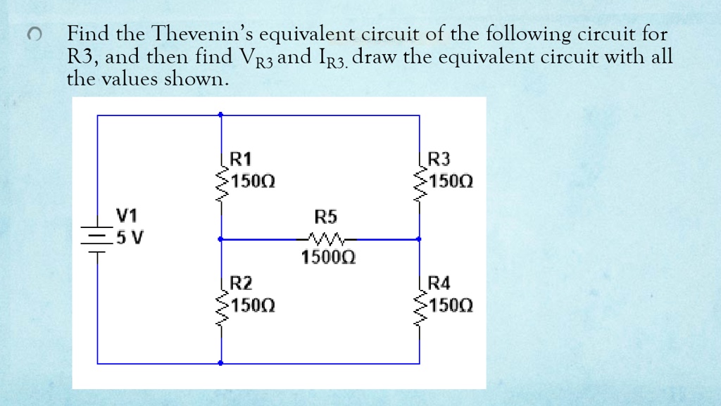 SOLVED: Please show all work and use Thevenin's equivalent method. Thanks. Find the Thevenin's ...