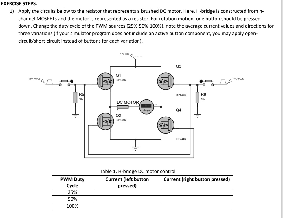 EXERCISE STEPS: 1) Apply the circuits below to the resistor that ...