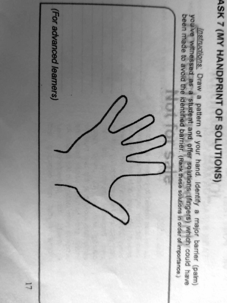 SOLVED: "Task 7 (MY HANDPRINT OF SOLUTIONS) instruction: Draw a pattern ...