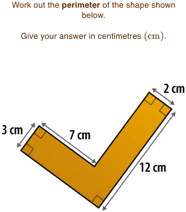 Work out the perimeter of the shape shown below: Give your answer in ...
