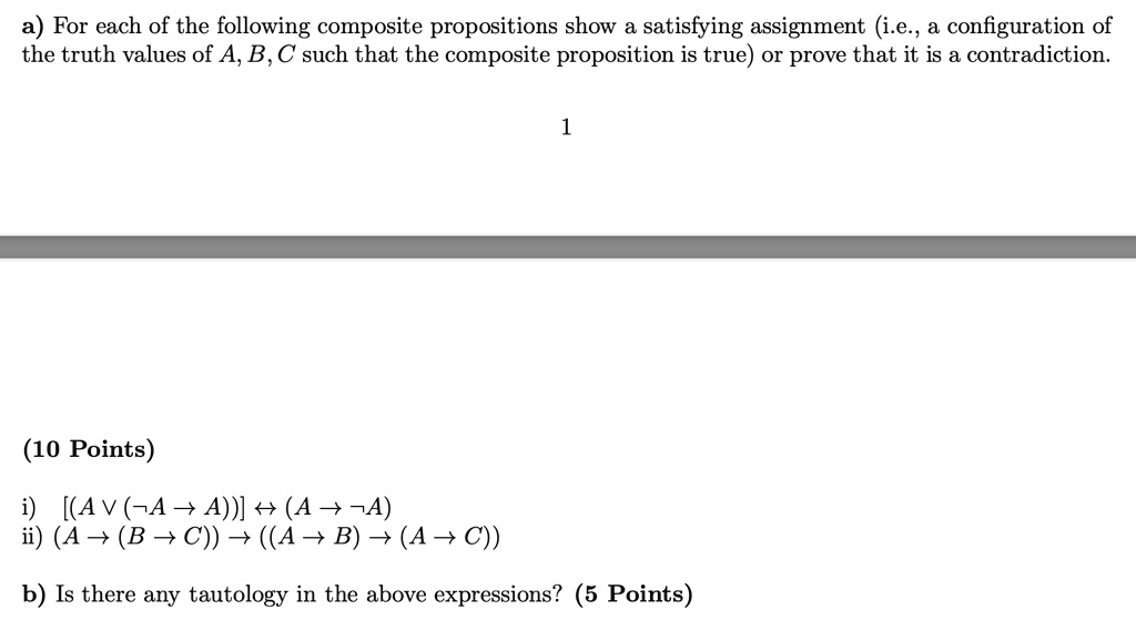 SOLVED: a) For each of the following composite propositions show a ...