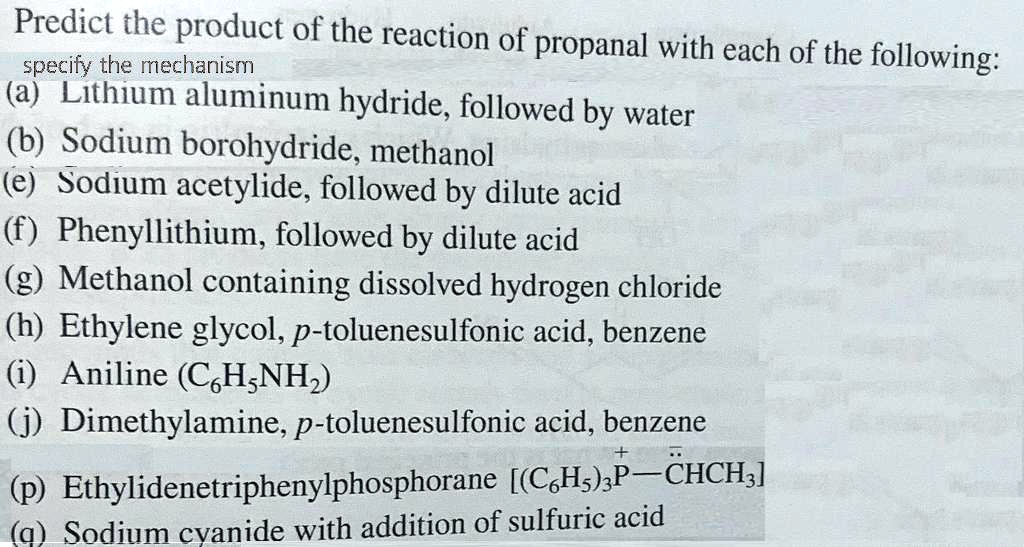 SOLVED: Predict the product of the reaction and specify the mechanism ...