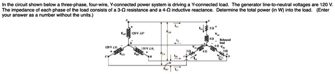 SOLVED: In the circuit shown below, a three-phase, four-wire, Y-connected power system is ...