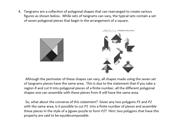 geometry concepts 4tangrams are a collection of polygonal shapes that ...