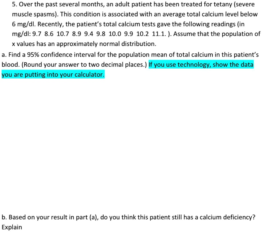 5 over the past several months an adult patient has been treated for ...
