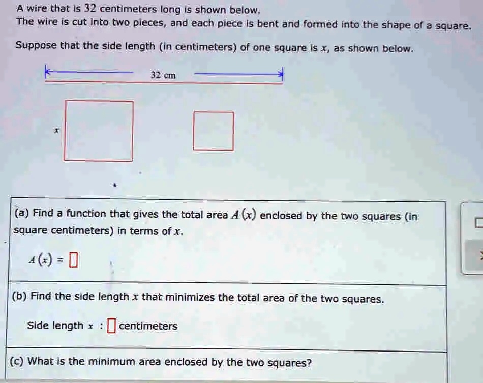 a wire that is 32 centimeters long i5 shown below the wire is cut into ...