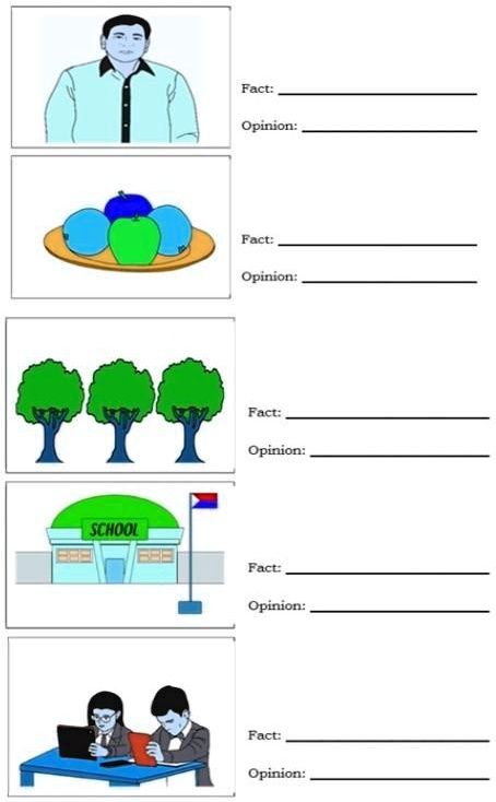write one factual statement and one opinion on each of the following ...