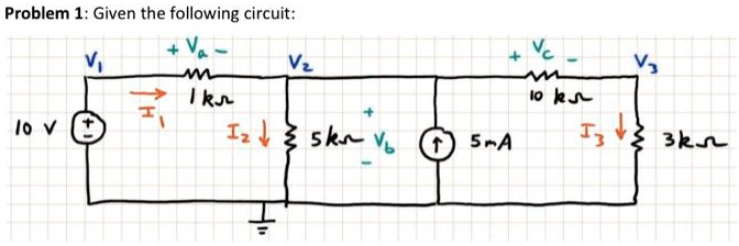 SOLVED: a) Do nodal analysis to find the node voltages v1, v2, and v3. b) Use results from part ...