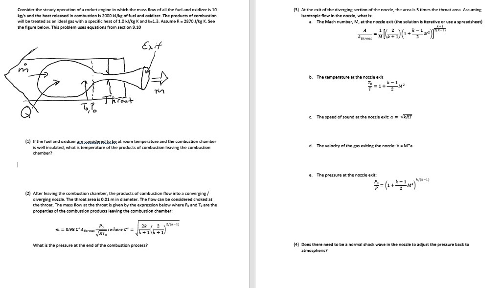SOLVED: Consider the steady operation of a rocket engine in which the ...