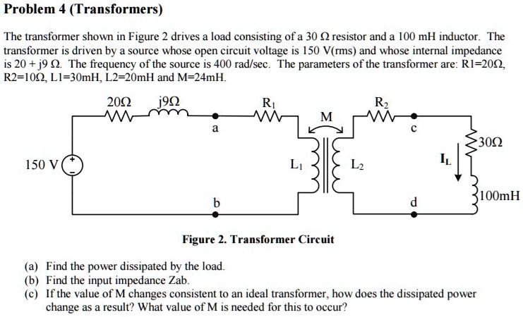 SOLVED: Problem 4 (Transformers) The transformer shown in Figure 2 ...