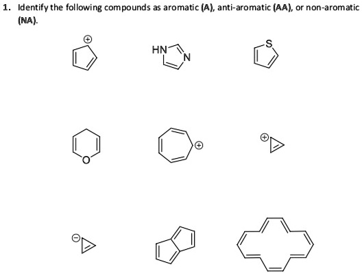 SOLVED: Identify the following compounds as aromatic (A) anti-aromatic ...