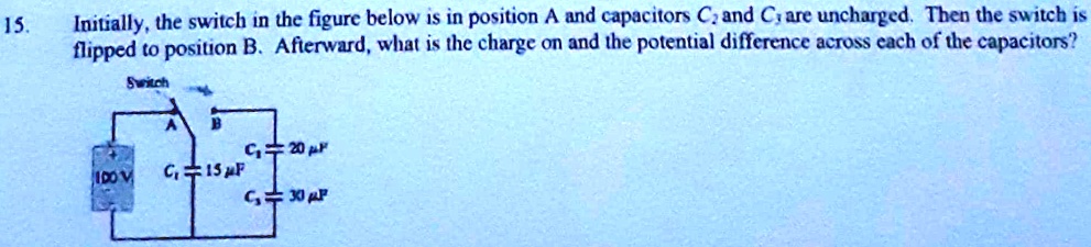 SOLVED: Initially, the switch in the figure below is in position A and ...