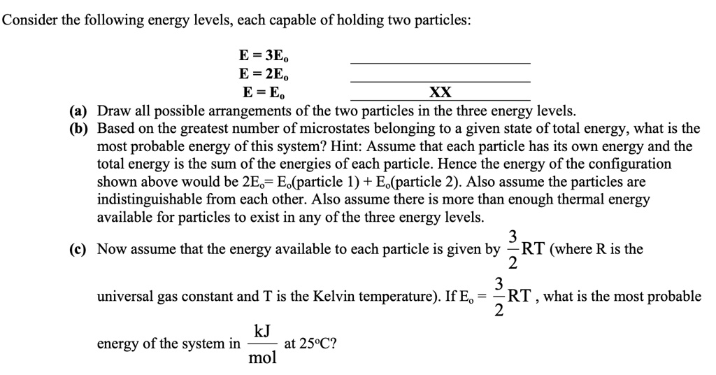 SOLVED: Consider the following energy levels, each capable of holding ...
