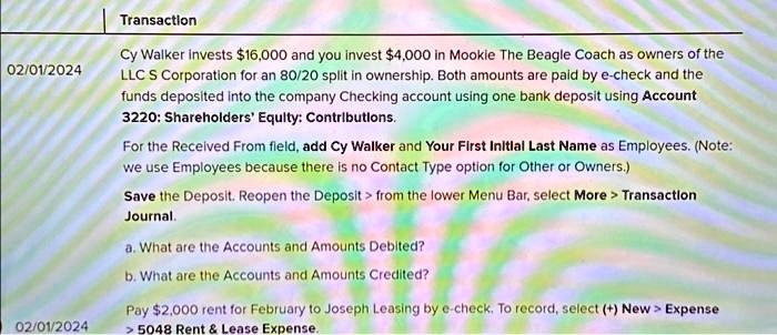 02/01/2024 Transaction Cy Walker invests 16,000 and you...
