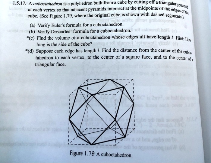 SOLVED: A cuboctahedron is a polyhedron built from a cube by cutting ...