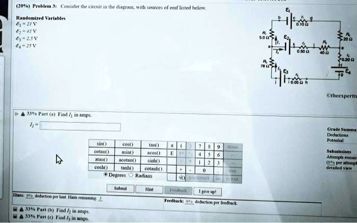 20 Problem 3 Consider The Circuit In The Diagram With Sources Of Emf Listed Below 