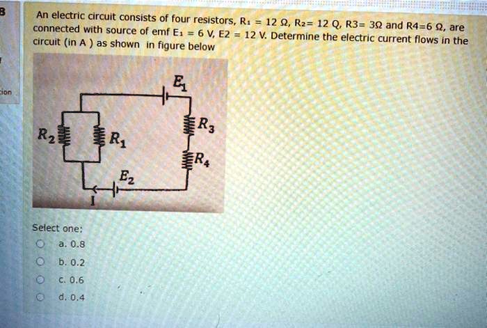 SOLVED: An electric circuit consists of four resistors, R1 = 12 Î©, R2 = 30 Î©, R3 = 60 Î ...
