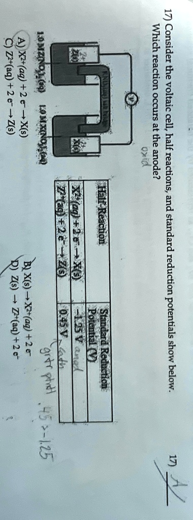 consider the voltaic cell half reactions and standard reduction ... consider the voltaic cell half reactions and standard reduction ...