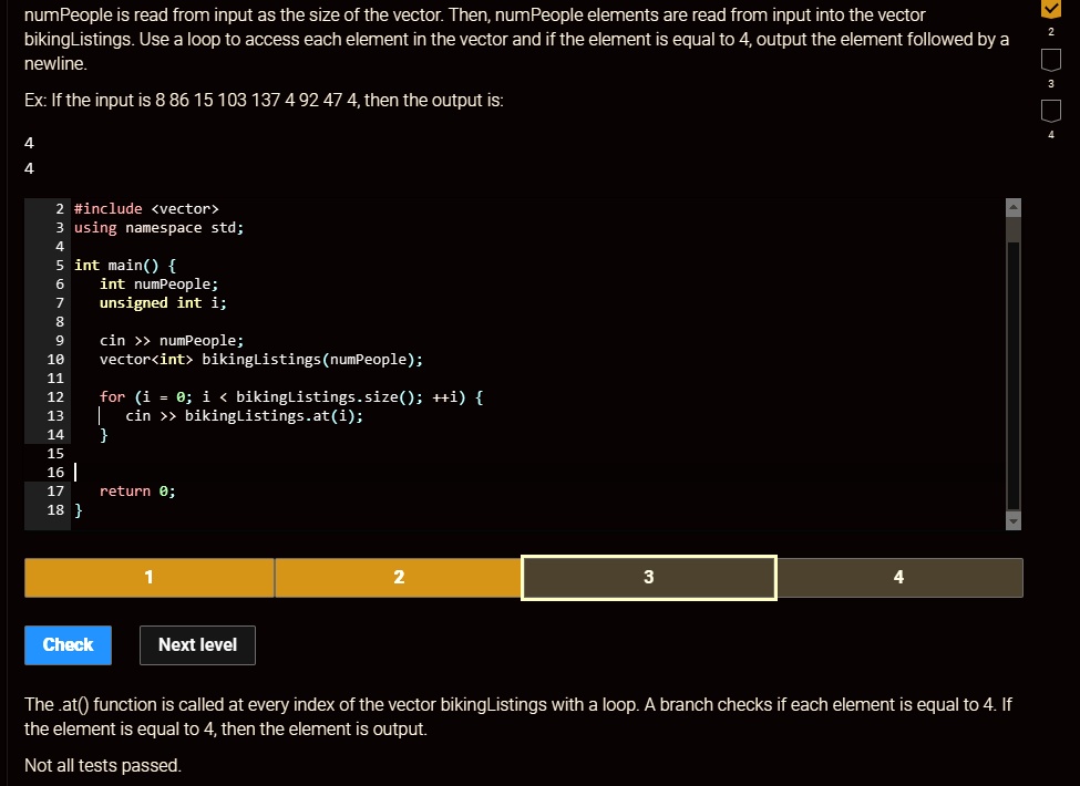 numPeople is read from input as the size of the vector. Then, numPeople elements are read from ...