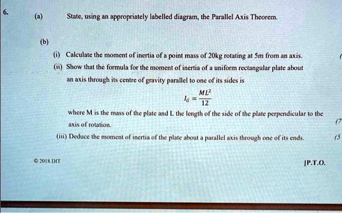 statc using ppropriately labelled diugram the parallel axis theorem ...