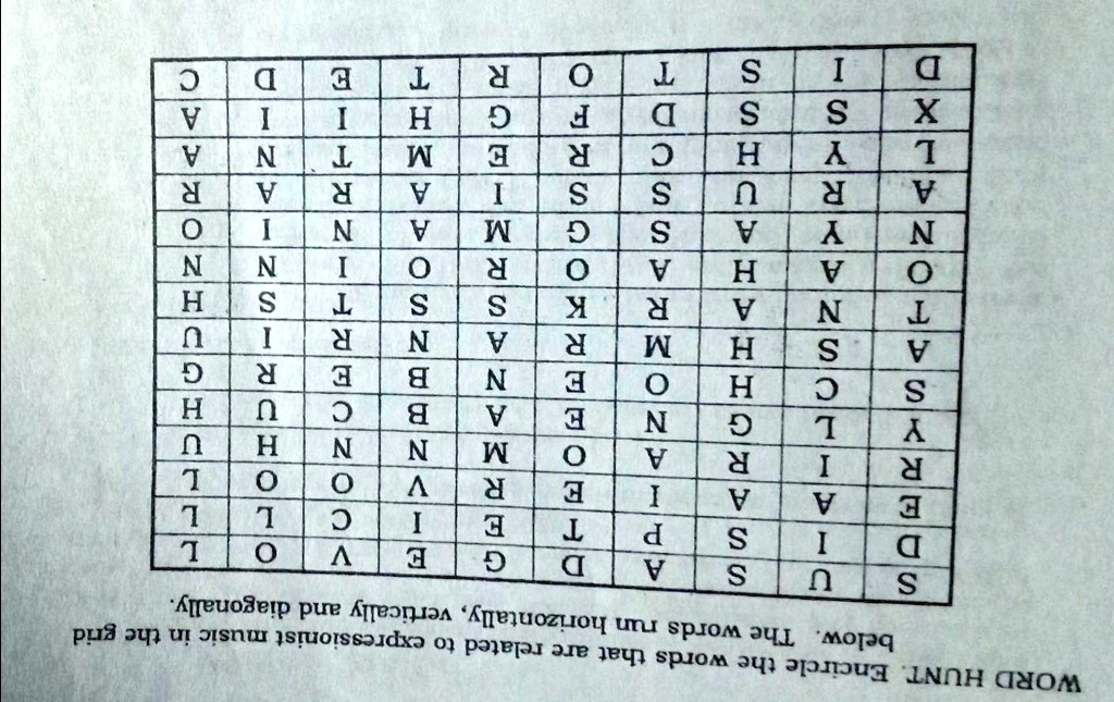 SOLVED: WORD HUNT. Encircle the words that are related to expressionist music in the grid below ...