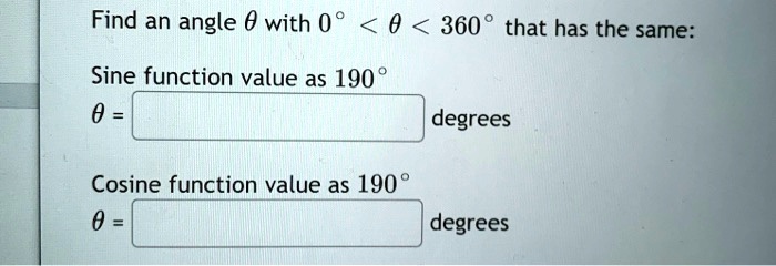 SOLVED: Find an angle 0 with 0