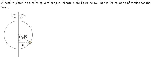 SOLVED: A bead is placed on a spinning wire hoop, as shown in the ...