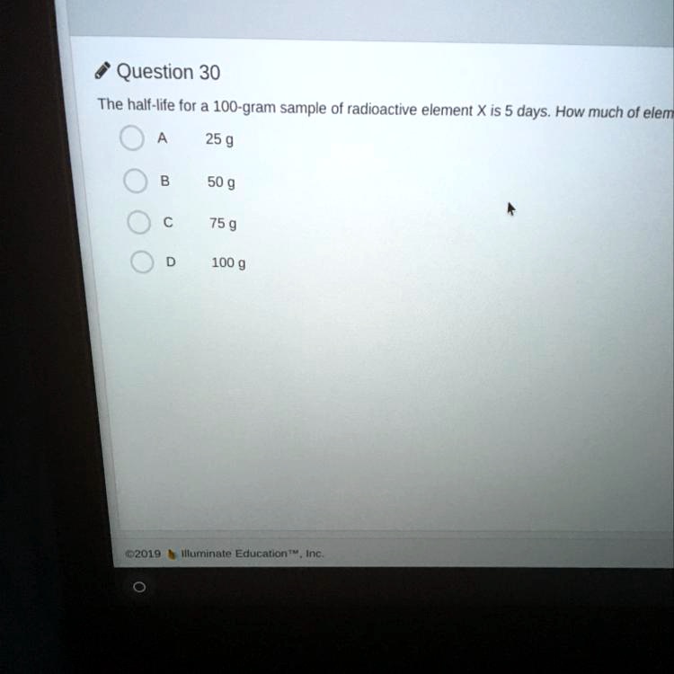 SOLVED: PLEASE HELP ME! The half-life for a 100-gram sample of ...