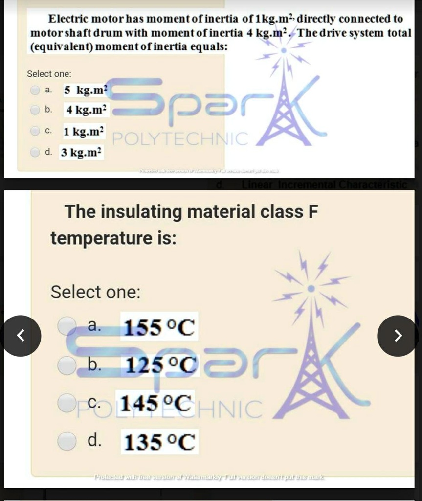 SOLVED: Electric motor has a moment of inertia of 1 kg-mÂ² directly ...