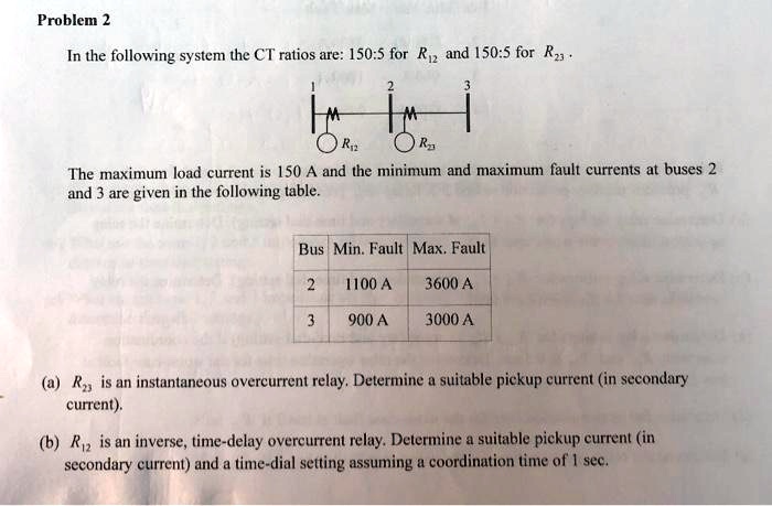 SOLVED: In the following system, the CT ratios are 150:5 for R and 150:5 for R. The maximum load ...