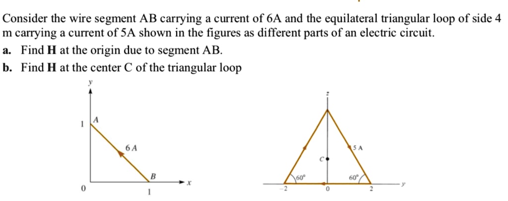consider the wire segment ab carrying a current of 6a and the equilateral triangular loop of ...