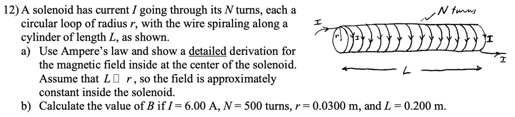 Solved 12a Solenoid Has Current I Going Through Its N Turns Each A Tmm Circular Loop Of 5419