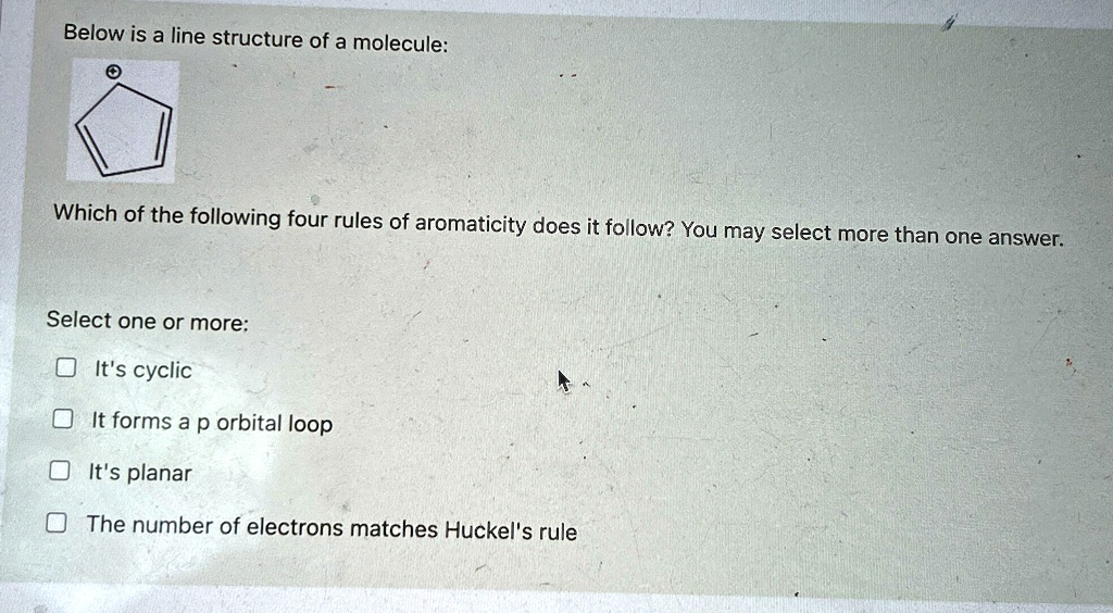 below is a line structure of a molecule which of the following four ...