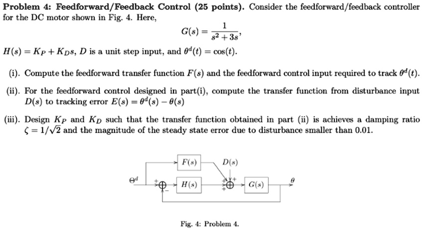Problem 4: Feedforward/Feedback Control (25 points). Consider the feedforward/feedback ...
