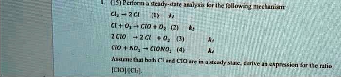 SOLVED: 1) Perform a steady-state analysis for the following mechanism ...