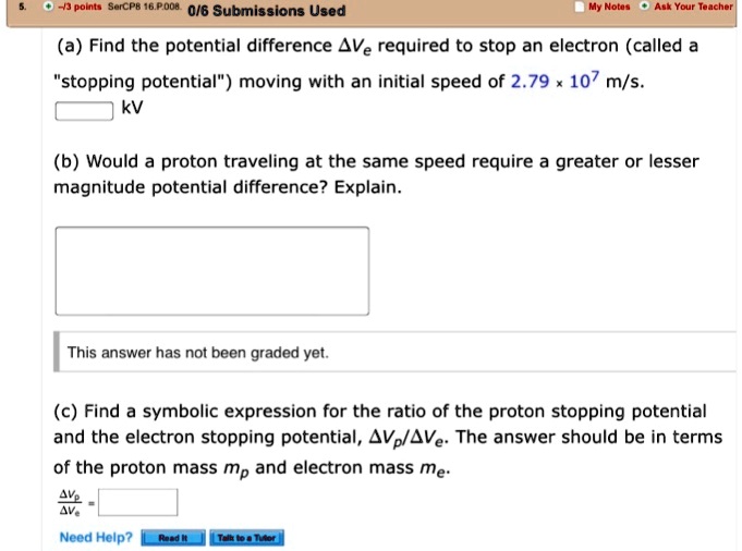 SOLVED: 4J pomnta Sercpb 16.P008 0/6 Submissions Used My Notua Ast Your ...