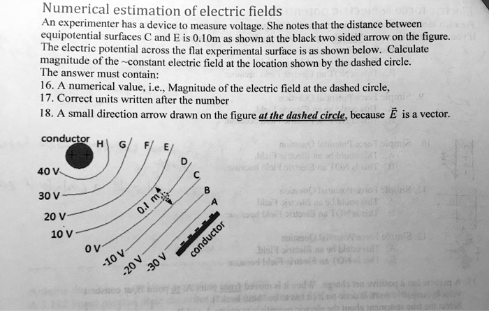 SOLVED: Numerical estimation of electric fields An experimenter has ...