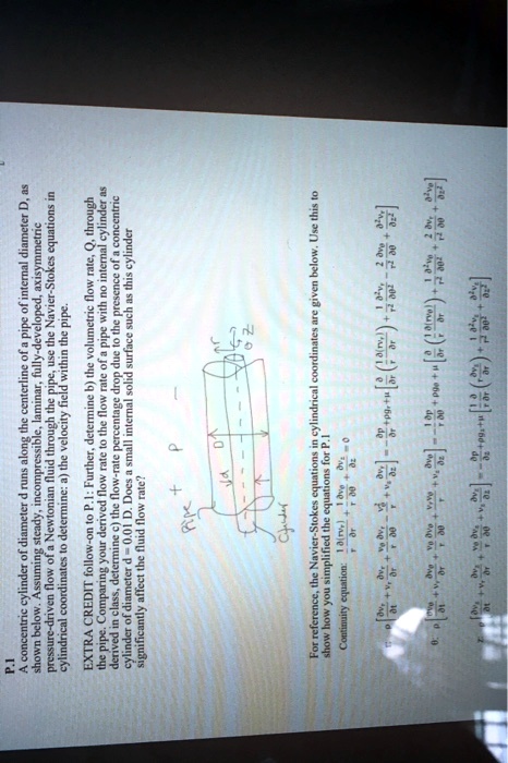 pressure driven flow of a newtonian fluid through the pipe use the ...