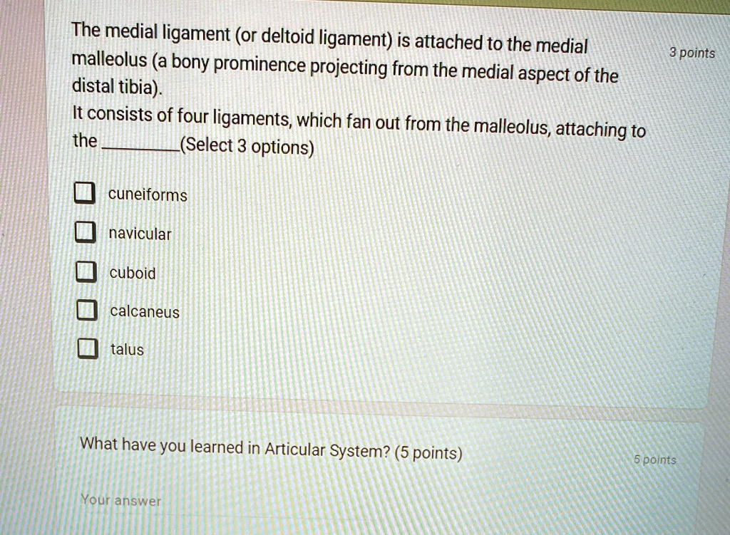 the medial ligament or deltoid ligament is attached to the medial ...