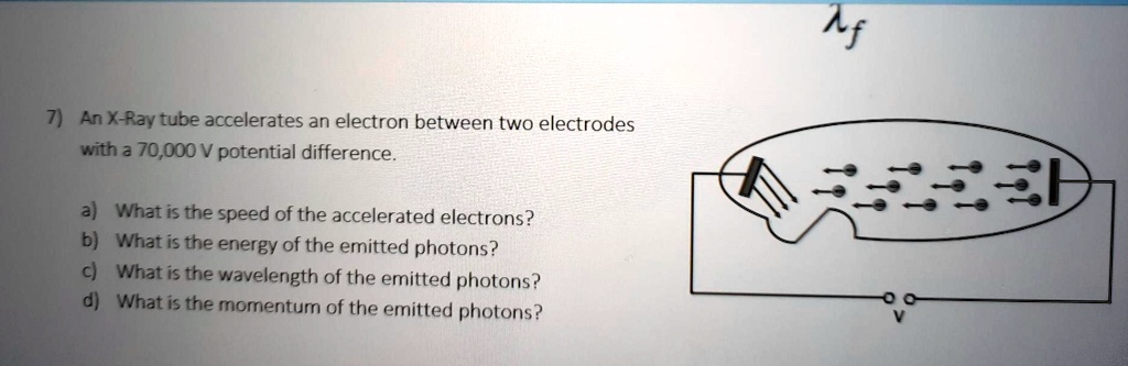 an x ray tube accelerates an electron between two electrodes with a ...