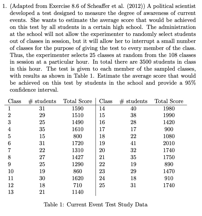 adapted from exercise 86 of scheaffer et al 2012 a political scientist ...